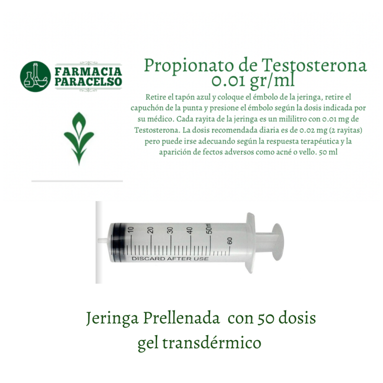 TESTOSTERONA GEL TRANSDÉRMICO 1% 50 dosis – Farmacia Paracelso